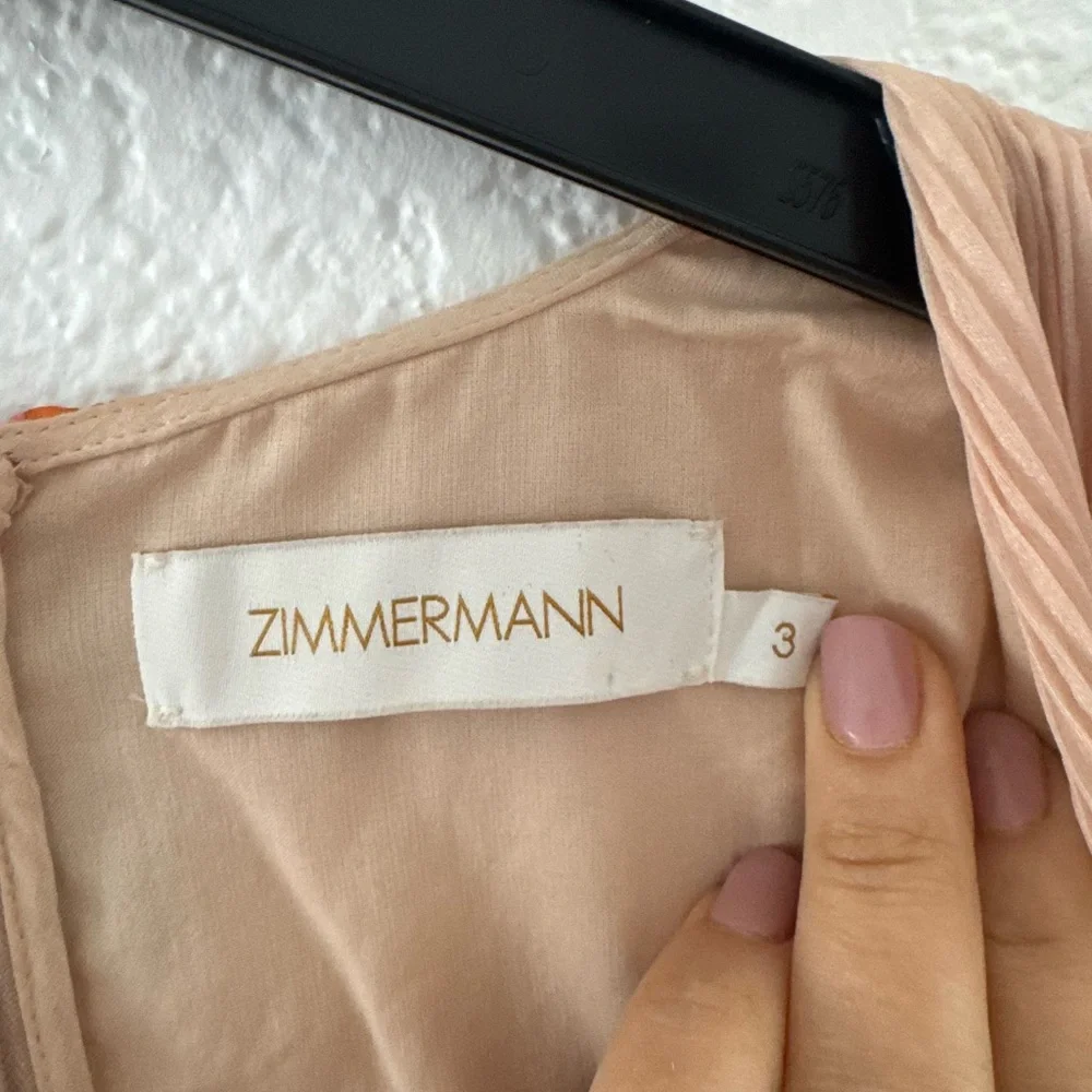 Zimmermann | Dresses | Zimmermann Blush Pink Floral Vneck Pleated ...